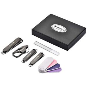 Bcabo Professional 9Pcs Nail Clippers Set, Premium Fingernail Toenail Clipper with Nail File, Toe Nail kit Tool