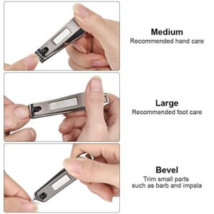 Bcabo Professional 9Pcs Nail Clippers Set, Premium Fingernail Toenail Clipper with Nail File, Toe Nail kit Tool