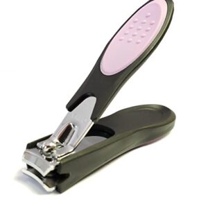 Nail Clipper with Comfort Grip Nail Catcher - Chrome Plated Toenails Clippers Nail Cutter Catches Clippings Sharp Sturdy Trimmer Stainless Steel for Men and Women