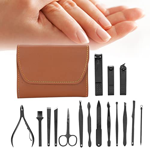 16pcs Manicure Set, Stainless Steel Safe Durable Convenient Use Mens Grooming Kit, Easy to Store Mens Stocking Stuffers, for Finger Care