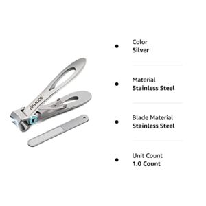 Nail Clippers for Thick Nails - DR. MODE 15mm Wide Jaw Opening Extra Large Toenail Clippers Cutter with Nail File for Thick Nails, Heavy Duty Fingernail Clippers for Men, Seniors