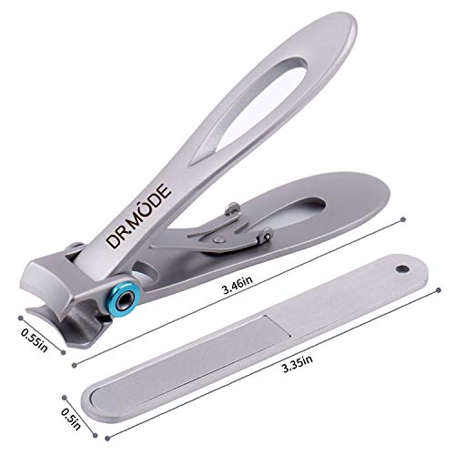 Nail Clippers for Thick Nails - DR. MODE 15mm Wide Jaw Opening Extra Large Toenail Clippers Cutter with Nail File for Thick Nails, Heavy Duty Fingernail Clippers for Men, Seniors