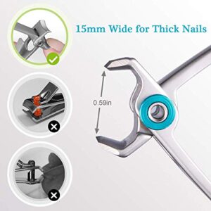 Nail Clippers for Thick Nails - DR. MODE 15mm Wide Jaw Opening Extra Large Toenail Clippers Cutter with Nail File for Thick Nails, Heavy Duty Fingernail Clippers for Men, Seniors