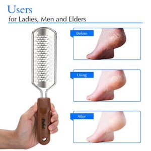 Professional Pedicure Foot File, Colossal Stainless Steel Detachable Foot Scrubber, Hard Skin Removers Pedicure Rasp for Wet and Dry Feet