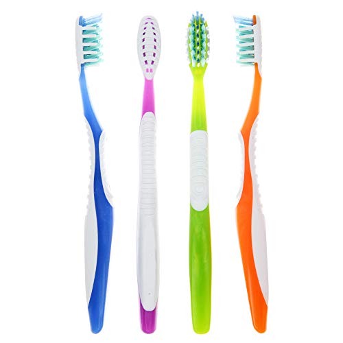 Amazon Brand - Solimo Multi Pro Toothbrushes, 4 Count