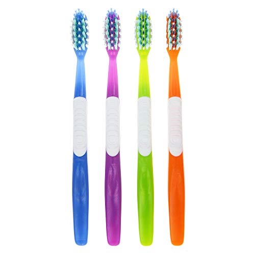 Amazon Brand - Solimo Multi Pro Toothbrushes, 4 Count