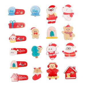 kisangel 18pcs holiday snowman clip xmas man party stuffers clips gingerbread pins santa farmhouse barrettes cute cartoon clasp head women rabbit stocking duckbill pin barrette grip