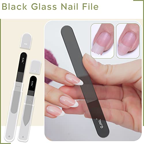 2Pcs Glass Nail Files & 2Pcs Nano Glass Files - Gifts for Women Wife Professional Glass File with Case, Double Sided Upgrade Glass File for Natural Nails