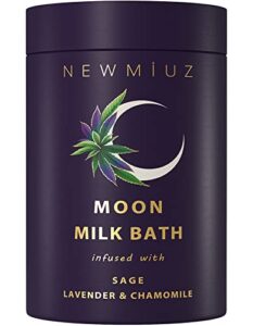 cleansing sage moon milk bath soak – lavender chamomile – moisturize & soften skin spiritual stress relief gifts for women destress luxury spa bath salt powder birthday perfect stocking stuffers