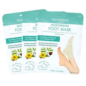 pure radiance by cala moisturizing foot masks 3 pairs.