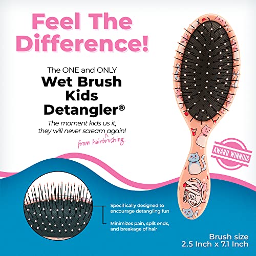 Wet Brush Kids Detangler Hair Brushes - Kitty Cherry, Sweet Treats - Mini Detangling Brush with Ultra-Soft IntelliFlex Bristles Glide Through Tangles with Ease - Pain-Free Comb for All Hair Types