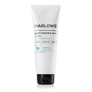 marlowe. no. 104 men’s 2-in-1 body wash & scrub 8 oz | exfoliating body cleanser fights dryness | made with natural ingredients | willow bark extract