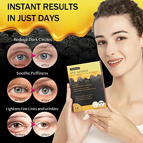 Under Eye Patches (14 Pairs) Under Eye Mask Skincare for Adults Dry Eyes,Eye Masks for Dark Circles and Puffiness,Eye Patch