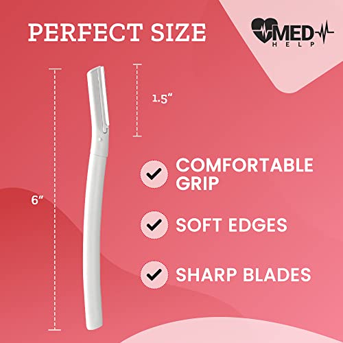 MedHelp Multipurpose Exfoliating Dermaplaning Tool for Face, Flawless Finishing Touch, Eyebrow Razor and Facial Razor for Women,With Blade Cover, 20 Count, 1 Pack of 20