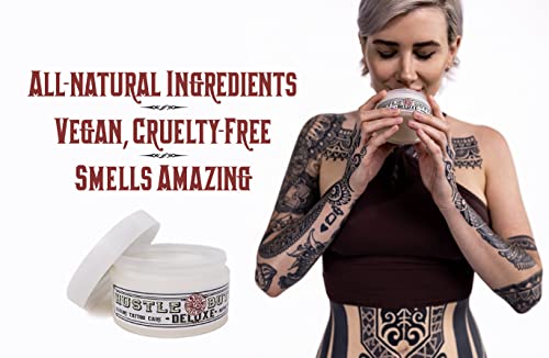 Hustle Butter Tattoo Aftercare 1 fl oz Travel Sized Tattoo Balm, Heals + Protects New Tattoos and Rejuvenates Older Tattoos - 100% Vegan Tattoo Cream No-Petroleum