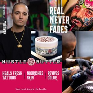 Hustle Butter Tattoo Aftercare 1 fl oz Travel Sized Tattoo Balm, Heals + Protects New Tattoos and Rejuvenates Older Tattoos - 100% Vegan Tattoo Cream No-Petroleum