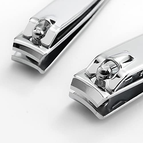 4 Pcs Professional Stainless Steel Toenail Clipper and Fingernails by QLL - Swing Out Nail Cleaner/File - Sharpest Stainless Steel Clipper - Wide Easy Press Lever – Nail Cutter