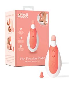 pedi peach precise pedi professional pedicure kit, powerful electric callus & corn remover foot scraper, foot care tool for dead & cracked skin, portable electronic foot file