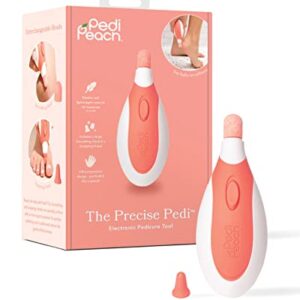 Pedi Peach Precise Pedi Professional Pedicure Kit, Powerful Electric Callus & Corn Remover Foot Scraper, Foot Care Tool for Dead & Cracked Skin, Portable Electronic Foot File