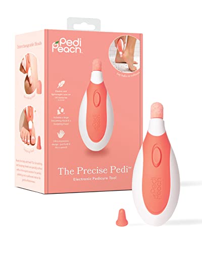 Pedi Peach Precise Pedi Professional Pedicure Kit, Powerful Electric Callus & Corn Remover Foot Scraper, Foot Care Tool for Dead & Cracked Skin, Portable Electronic Foot File