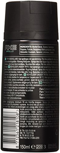 AXE Body Spray Deodorant Apollo 150 Ml / 5.07 Oz (Pack of 6)