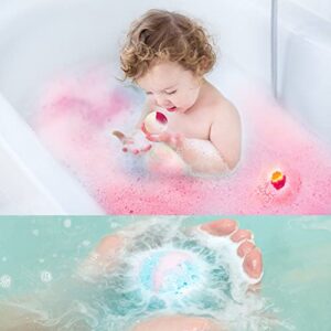 Bath Bombs for Kids with Surprise Toy Inside, Colorful Handmade Natural Bath Ball with Professionals Career Figurine, Children Moisturizing SPA Fizzy Bath Bomb with Coconut Oil Gift Set for Girl Boy