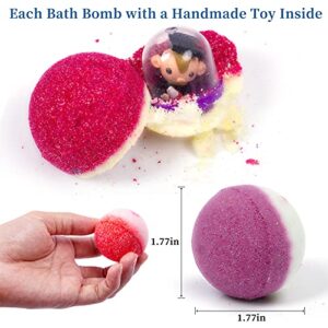 Bath Bombs for Kids with Surprise Toy Inside, Colorful Handmade Natural Bath Ball with Professionals Career Figurine, Children Moisturizing SPA Fizzy Bath Bomb with Coconut Oil Gift Set for Girl Boy