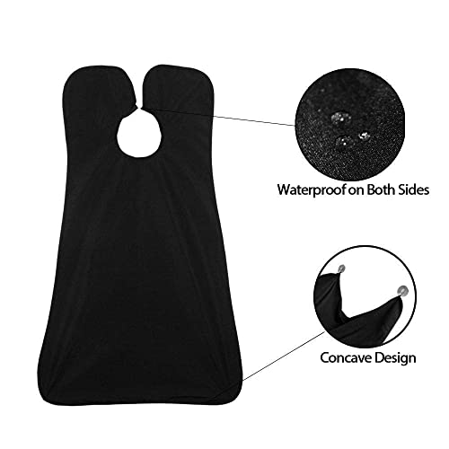 Beard Shaving Apron Bib for Men Trimming, Grooming, Waterproof, Adjustable Neck Straps