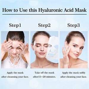 Face Mask Skin Care Hydrating Face Masks Sheets, Hyaluronic Acid Sheets Pack Deep Moisturizing Facemask Anti Aging Facial Mask for Women Skin Care Face Masks beauty- Smoothing Rejuvenating, Pack of 10