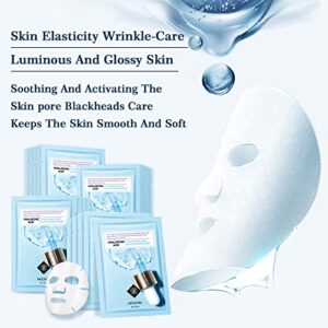 Face Mask Skin Care Hydrating Face Masks Sheets, Hyaluronic Acid Sheets Pack Deep Moisturizing Facemask Anti Aging Facial Mask for Women Skin Care Face Masks beauty- Smoothing Rejuvenating, Pack of 10