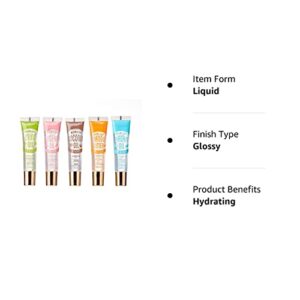 Broadway Vita-Lip Clear Lip Gloss 0.47oz/14ml (5PCS Mint & Coconut & Rosehip & Mango Butter & Argan Oil) (5 PCS SET)