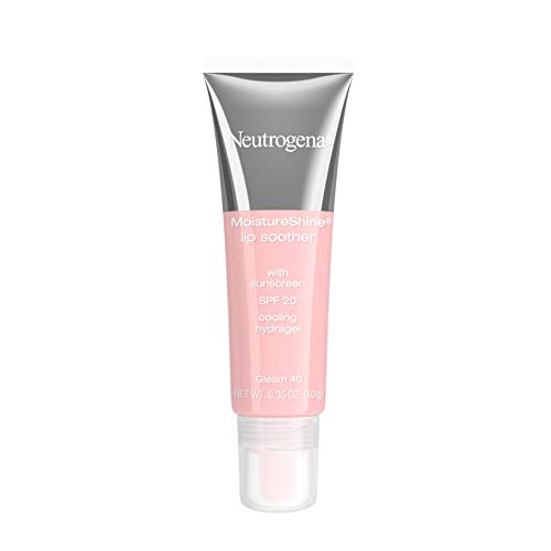 Neutrogena MoistureShine Lip Soother Gloss with SPF 20 Sun Protection, High Gloss Tinted Lip Moisturizer with Hydrating Glycerin and Soothing Cucumber for Dry Lips, Gleam 40.35 oz