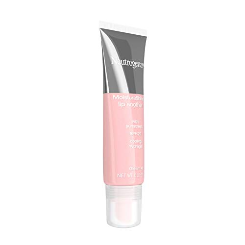 Neutrogena MoistureShine Lip Soother Gloss with SPF 20 Sun Protection, High Gloss Tinted Lip Moisturizer with Hydrating Glycerin and Soothing Cucumber for Dry Lips, Gleam 40.35 oz