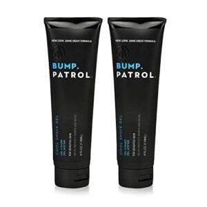 bump patrol cool shave gel – sensitive clear shaving gel with menthol prevents razor burn, bumps, ingrown hair – 4 ounces 2 pack