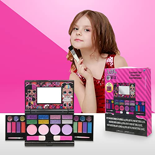 Townley Girl L.O.L. Surprise 30 Pcs Cosmetic Compact Set Includes Mirror, 14 Lip glosses, 8 Eye Shadow, 4 Blushes & 4 Brushes Safe & Non-Toxic Colorful Portable Foldable Makeup Beauty Kit for Girls