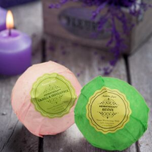 Bath Bombs Ultra Lux Gift Set - 6 XXL Fizzies with Natural Dead Sea Salt Cocoa and Shea Essential Oils - Best Gift Idea for Birthday, Mom, Girl, Him, Kids - Add to Bath Basket