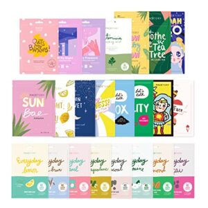 facetory 23 sheet mask collection – hydrating, moisturizing, radiance boosting, soothing, redness relief – for all skin types, made in korea, variety pack of 23 sheet masks