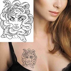 Dopetattoo 6 Sheets Fake Tattoos Medusa Tattoo Temporary Tattoos Suitable for Adult Women Men for Children Boys and Girls