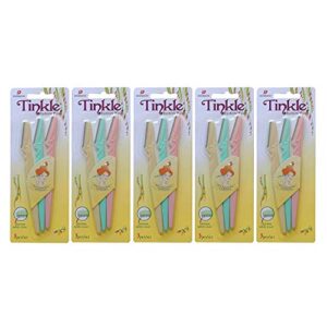 tinkle dorco eyebrow razor, 5 packs (15 razors) | dermaplaning razor tool | holiday stocking stuffers