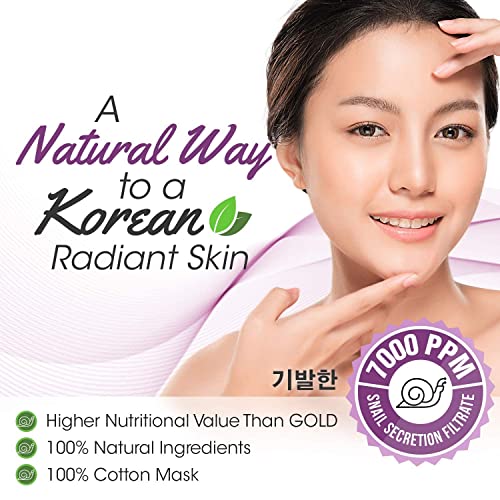 LA PURE Korean Face Mask - Hydrating Sheet Mask, Beauty Snail Mask, Anti-Wrinkle Korean Skin Care, Anti-Aging Sheets Pack, Hydration Mask, Deep Moisturizing Facemask, 10 Facial Masks for Women & Men