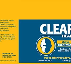 HeadBlade ClearHead Men's Refreshing Post Shaving Aftershave Lotion Help prevent Ingrown Hair & Irritation - 5oz