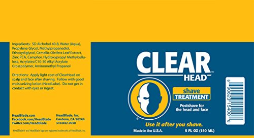 HeadBlade ClearHead Men's Refreshing Post Shaving Aftershave Lotion Help prevent Ingrown Hair & Irritation - 5oz