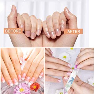 5 Pack Glass Nail Files with Case Crystal Glass Fingernail Files Double Sided Glass Nail File Mixed Color Manicure Set for Gentle Nail Care for Women Girls Christmas