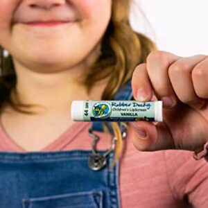 Rubber Ducky - Kid's SPF 44 Lip Balm - Moisturizing Vitamin E Sunscreen For Lips - All Season Broad Spectrum UV Protection - Waterproof 80 Mins -NO-OX Protectant - Clear - Vanilla (3 Packs)