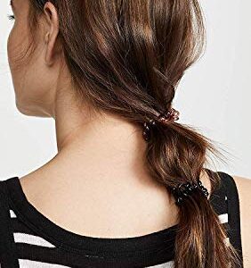 Kitsch Spiral Hair Ties for Women - Waterproof Teleties & Ponytail Holders for Teens | Stylish Phone Cord Hair Ties & Hair Coils for Girls | Coil Hair Ties for Thick Hair & Thin Hair, 4 Pcs (Brunette)