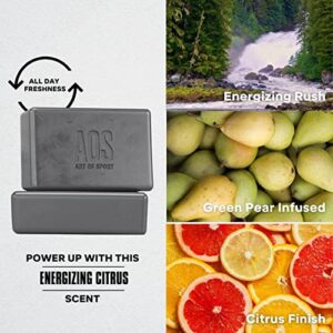 Art of Sport Men’s Bar Soap, Charcoal Activated Hand, Face and Body Soap, Citrus Fragrance, Made with Natural Botanicals, Moisturizing Tea Tree Soap, Made for Athletes, Compete Scent, 3.75 Ounce (Pack of 4)