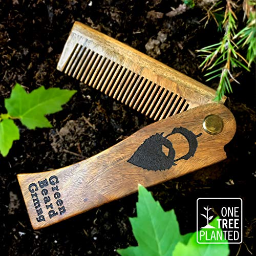 Tree-mendous Sandalwood Folding Comb - Durable Pocket Combs that Plant Trees by Green Beard Grmng