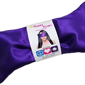 Happy Wraps Lavender Eye Pillow - Hot Cold Aromatherapy Satin Eye Mask for Yoga, Sleeping, Migraines, Stress, Relaxation - Gifts for Women, Birthdays, Coworkers, Christmas - Amethyst