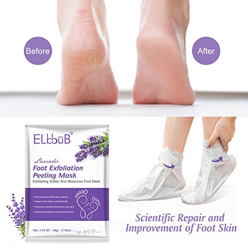 Foot Peel Mask -(3PACK) Exfoliating Foot Peel Mask, Peel Away Calluses & Dead Skin, Baby Soft Smooth Touch Feet-Men Women (lavender)