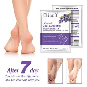 Foot Peel Mask -(3PACK) Exfoliating Foot Peel Mask, Peel Away Calluses & Dead Skin, Baby Soft Smooth Touch Feet-Men Women (lavender)